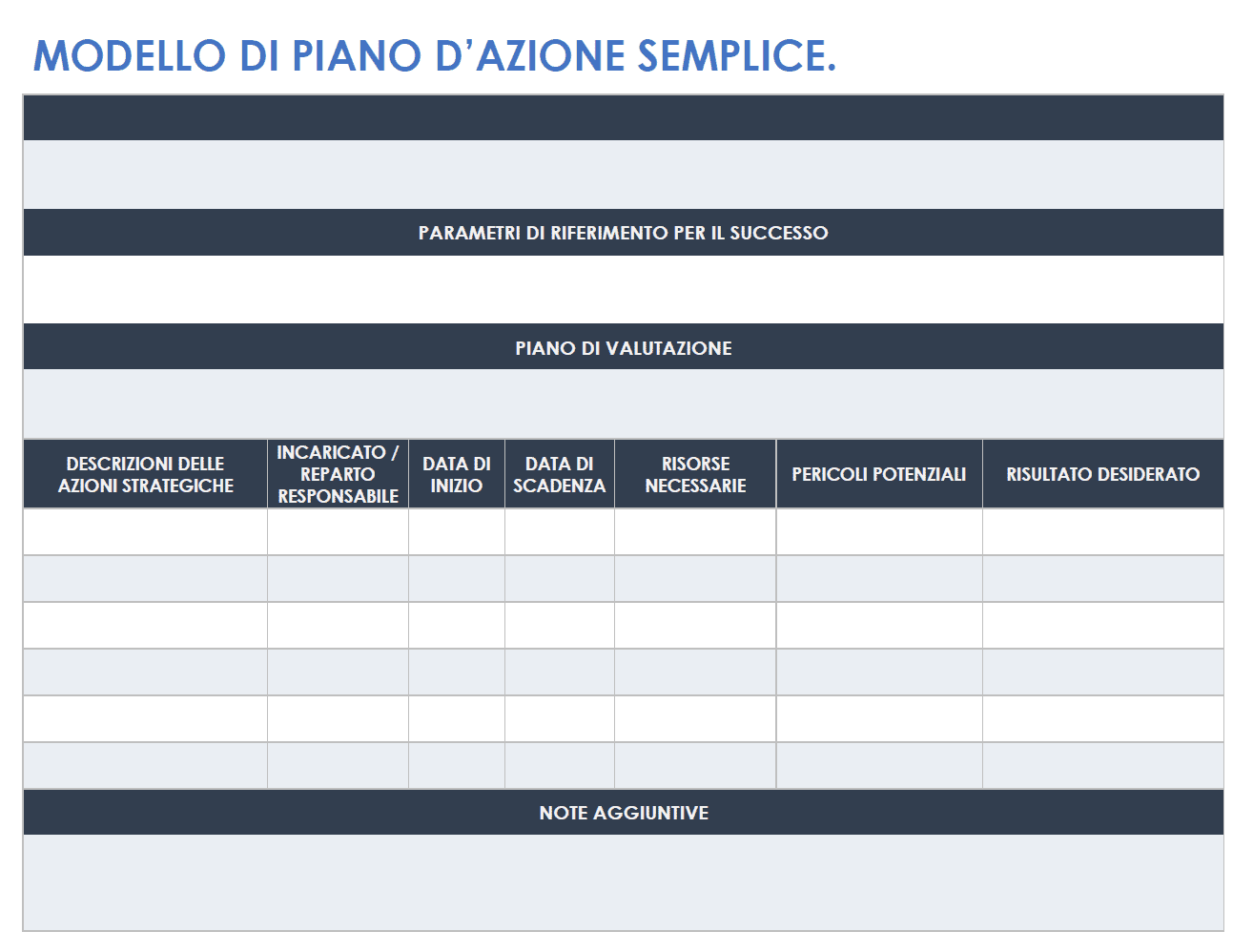 Modelli gratuiti di piano d’azione in Microsoft Word