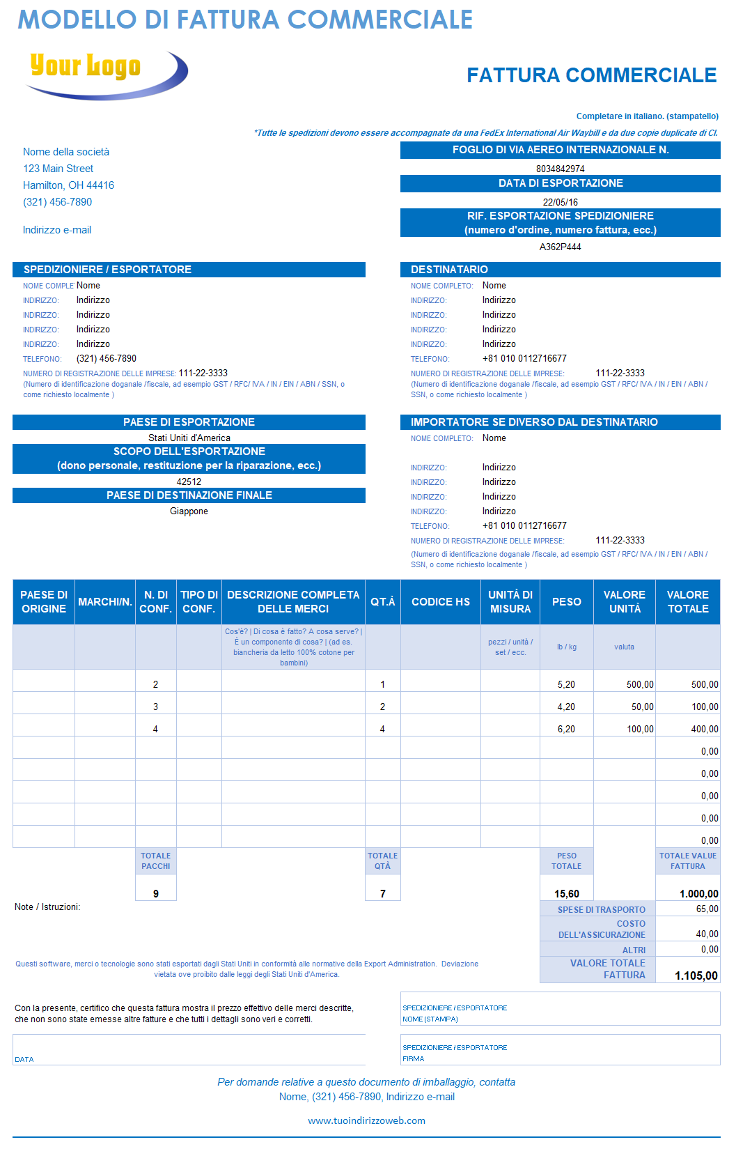 Modelli gratuiti di fatture in Excel - Smartsheet