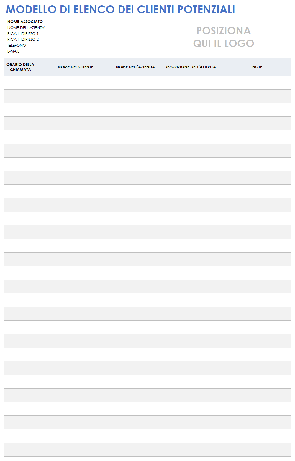 Modelli gratuiti di elenco di clienti | Smartsheet