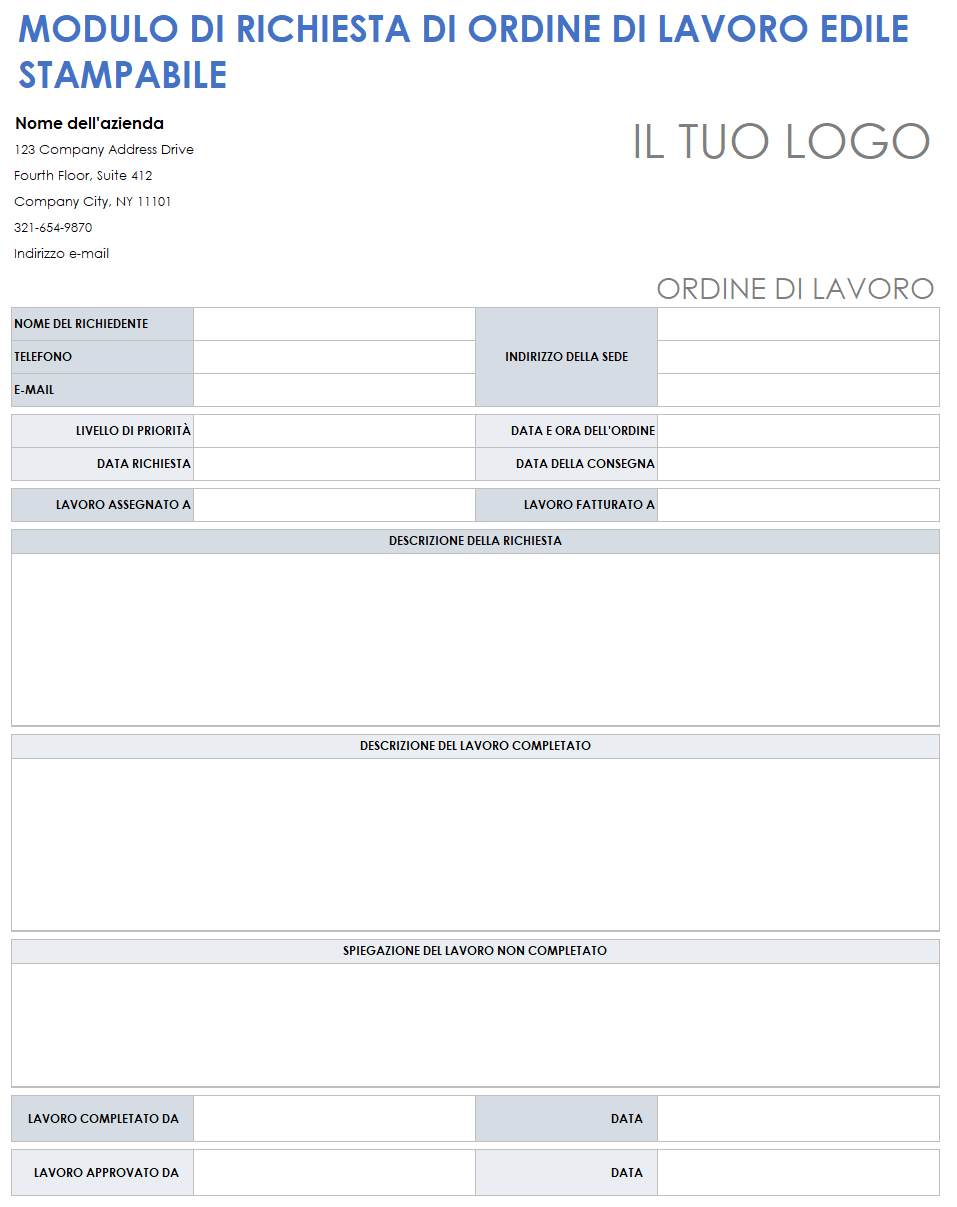 Modelli e moduli di ordini di lavoro edilizi gratuiti | Smartsheet