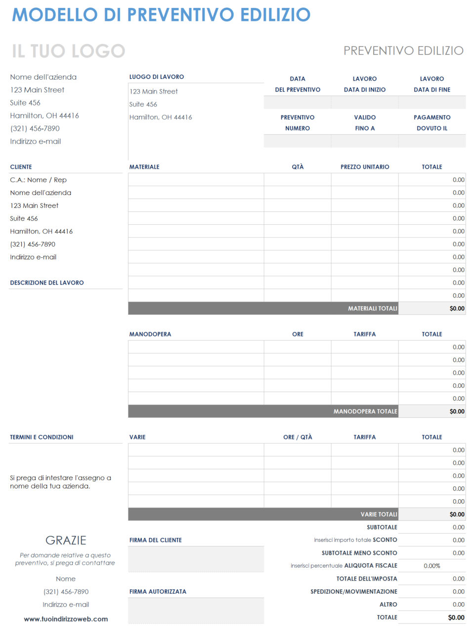 Modelli di preventivi per il settore edilizio gratuiti | Smartsheet