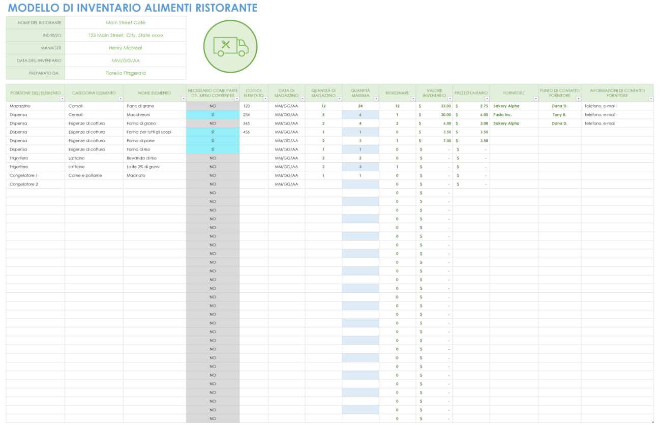 Modelli gratuiti di inventario degli alimenti | Smartsheet