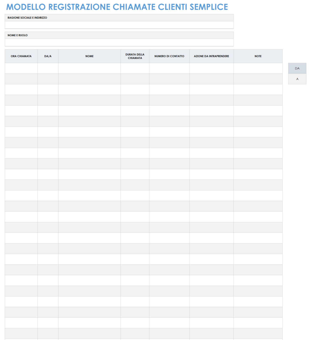 Modelli gratuiti di registri chiamate dei clienti | Smartsheet