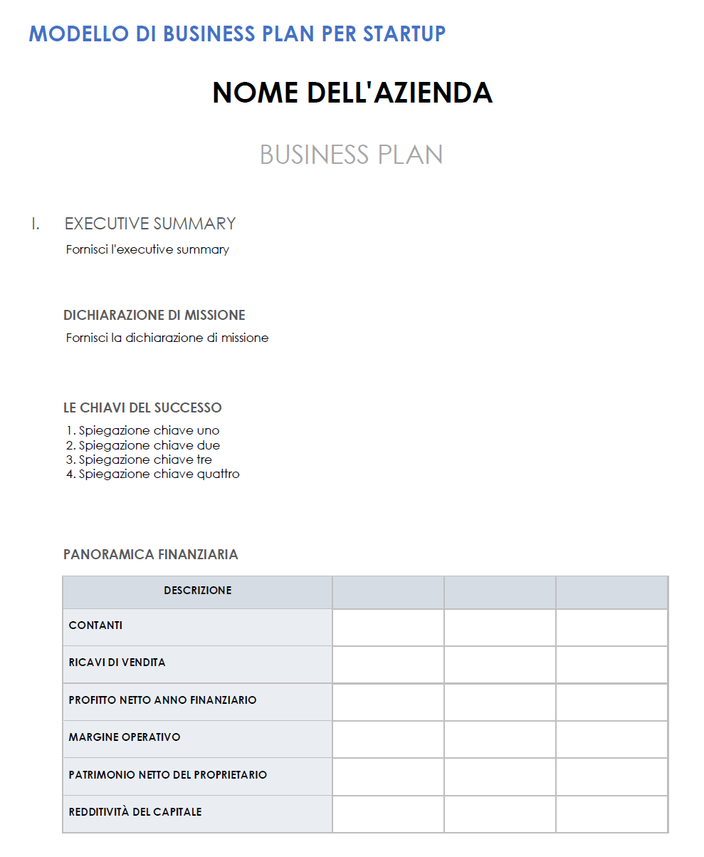 Modelli PDF gratuiti di business plan | Smartsheet