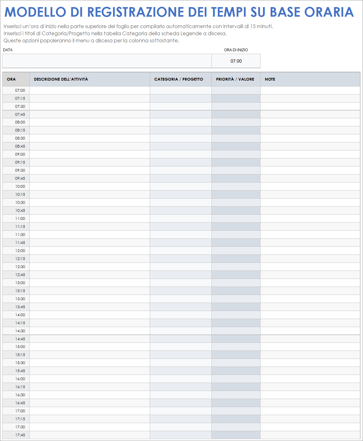 Fogli di calcolo e modelli gratuiti per la registrazione del tempo ...