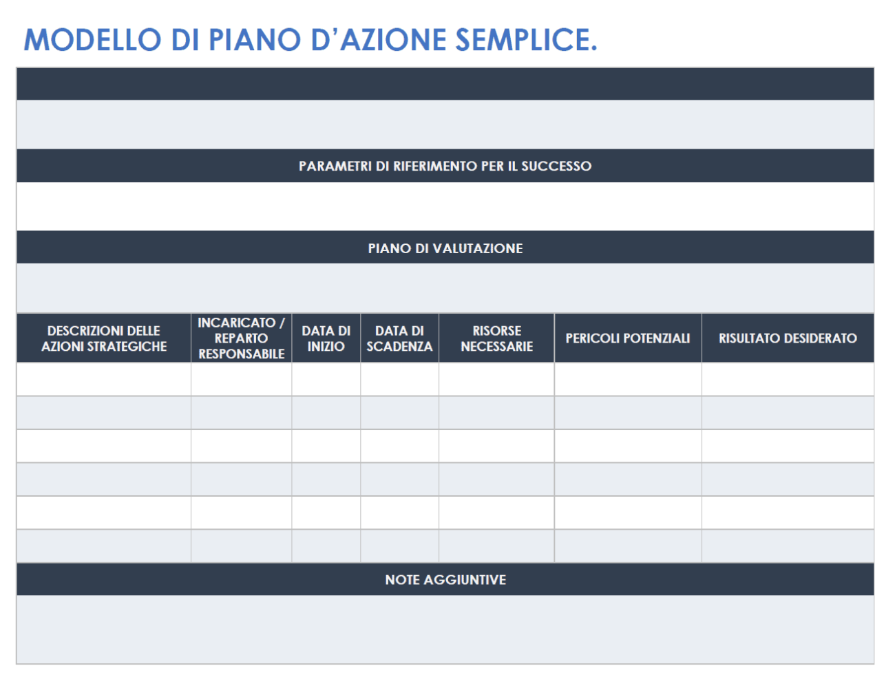 Modelli gratuiti di piano d’azione in Microsoft Word