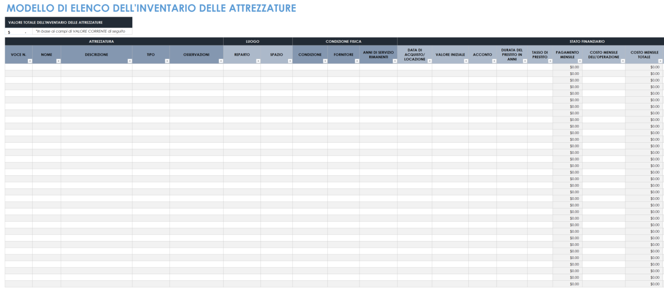 Modelli gratuiti di elenchi di inventario | Smartsheet