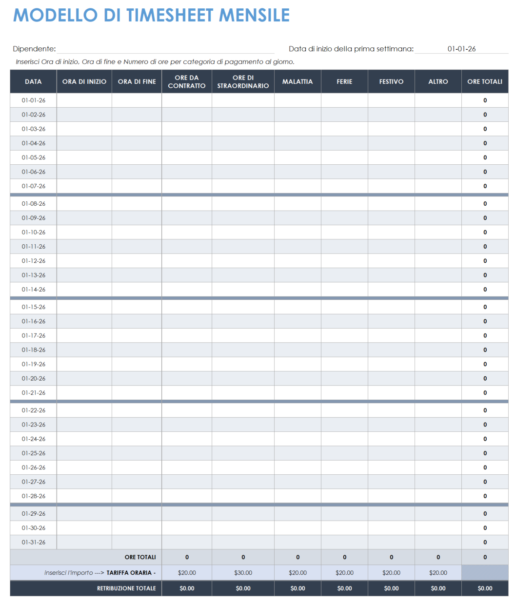 Modelli di foglio presenze Excel gratuiti | Smartsheet