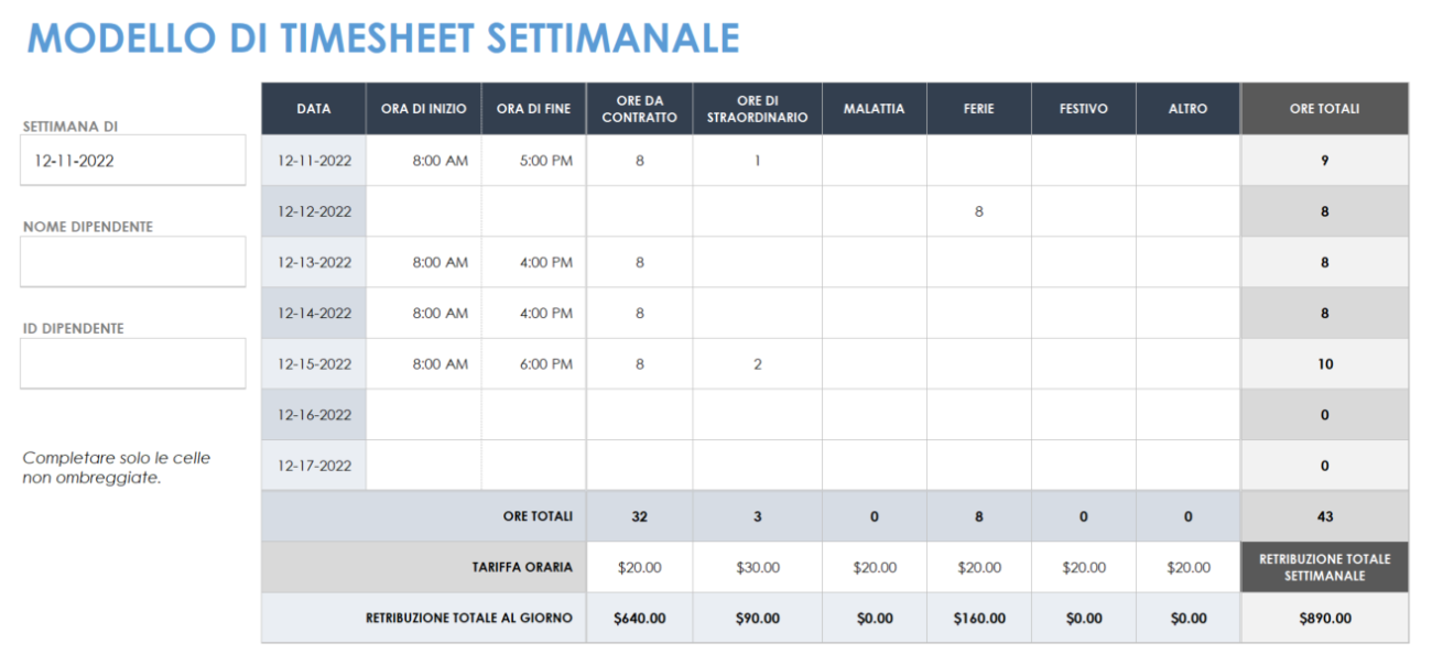 Modelli di foglio presenze Excel gratuiti | Smartsheet