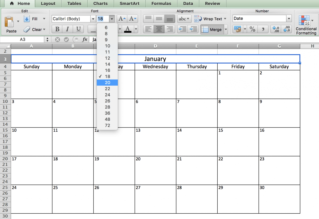 Modelli di calendario Excel gratuiti e stampabili per il 2019 e oltre ...
