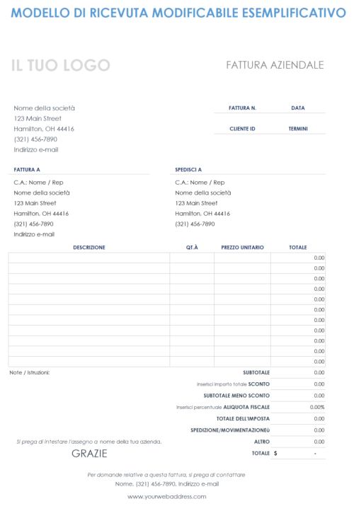 Scarica i modelli di ricevuta Excel gratuiti | Smartsheet