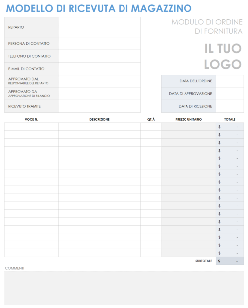 Scarica i modelli di ricevuta Excel gratuiti | Smartsheet