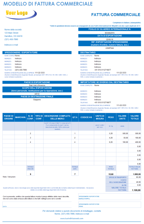 Modelli gratuiti di fatture in Excel - Smartsheet