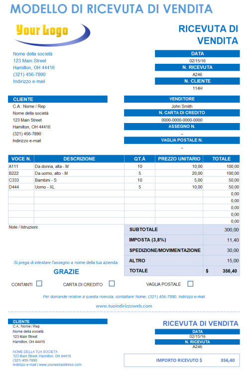 Modelli gratuiti di fatture in Excel - Smartsheet