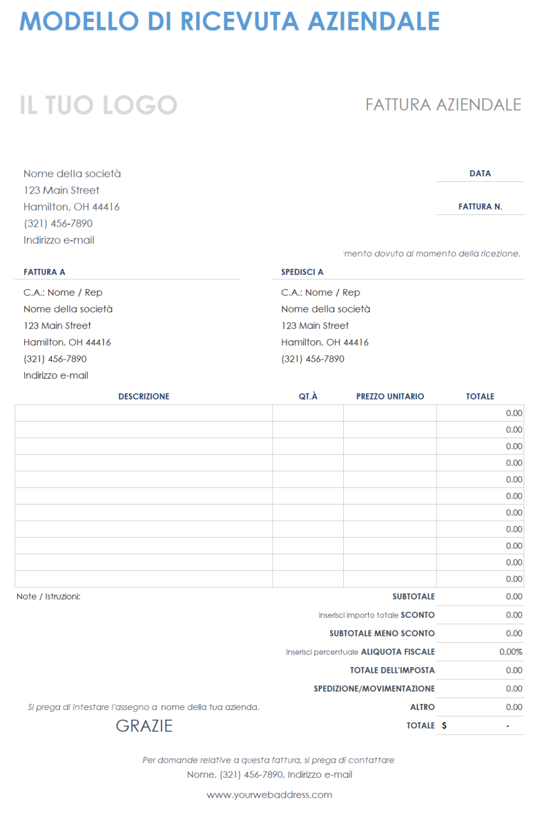 Scarica i modelli di ricevuta Excel gratuiti | Smartsheet