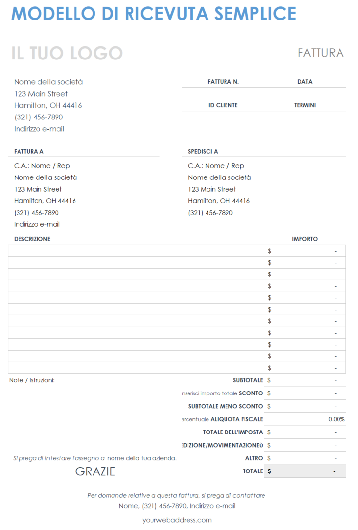 Scarica i modelli di ricevuta Excel gratuiti | Smartsheet