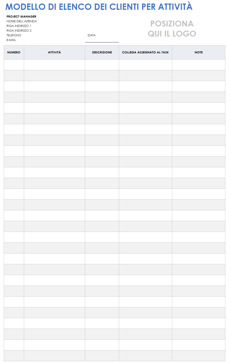Modelli gratuiti di elenco di clienti | Smartsheet