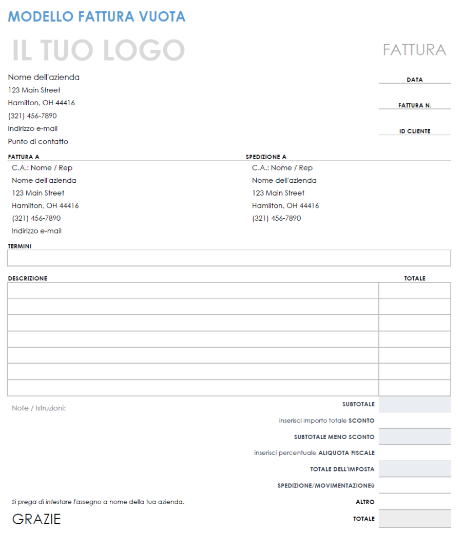 Modelli gratuiti di fatture MS Word | Smartsheet