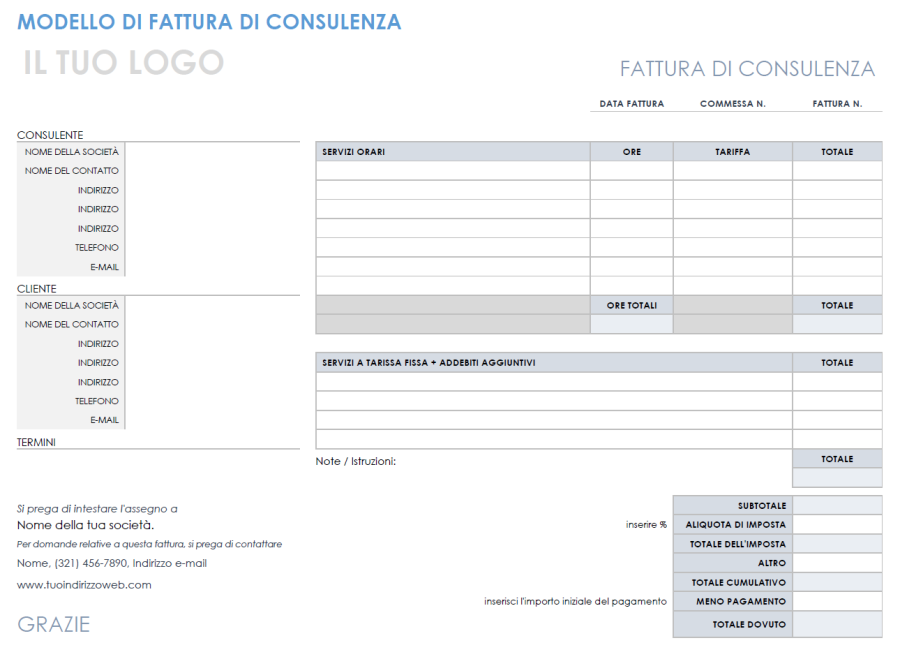 Modelli gratuiti di fatture MS Word | Smartsheet