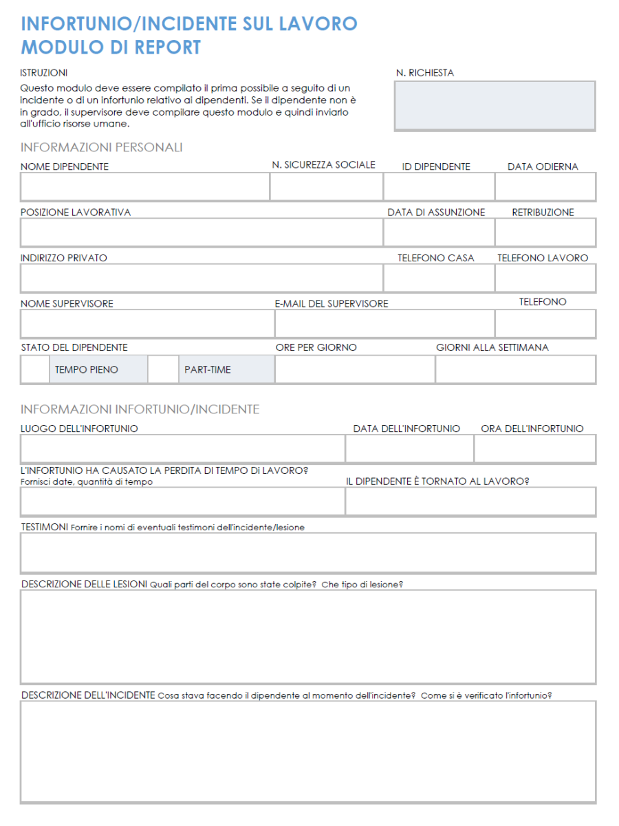 Modelli gratuiti di report degli incidenti sul posto di lavoro | Smartsheet