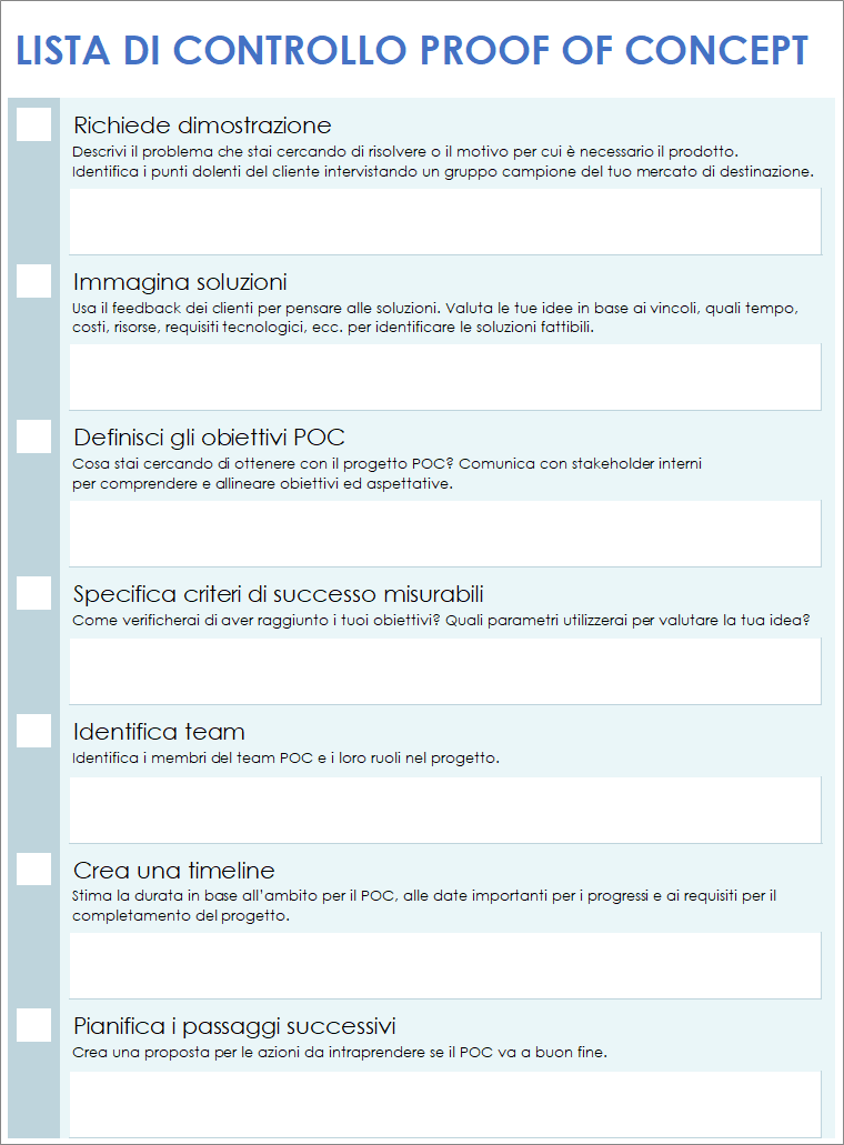 Modelli gratuiti di proof-of-concept | Smartsheet