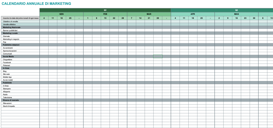 Il modo più semplice per creare un calendario in Excel (con modello)