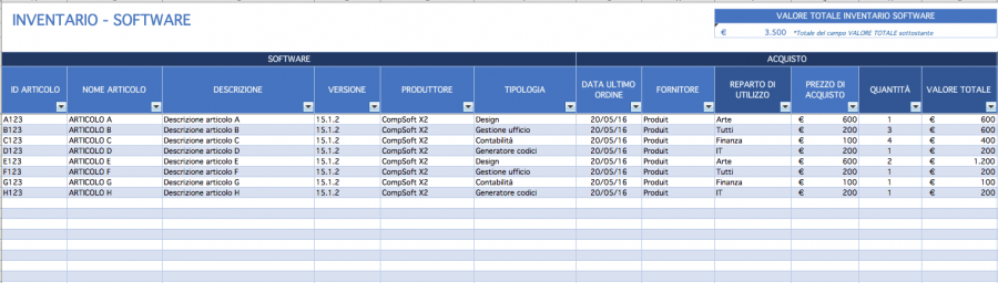Modelli Excel gratuiti per inventario