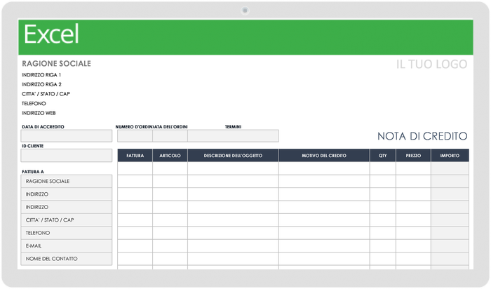 Modelli gratuiti di note di credito e di debito | Smartsheet