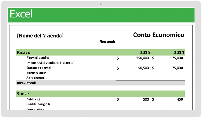 Modelli contabili gratuiti in Excel | Smartsheet
