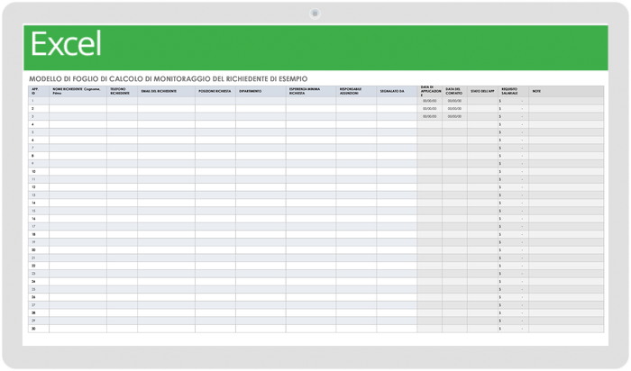 Modelli gratuiti di fogli di calcolo per il monitoraggio dei candidati ...