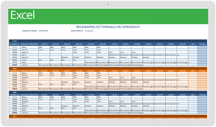 Modelli di pianificazione settimanale gratuiti per Excel - Smartsheet